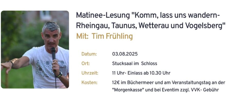 Das Büchermeer präsentiert: Matinee-Lesung „Komm, lass uns wandern ...